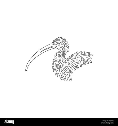 Continuous Curve One Line Drawing Of Cute Ibises Abstract Art Single Line Editable Vector