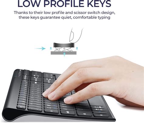 IClever GK20 2 4G Wireless Keyboard USB C Rechargeable Stainless Steel UltraSlim Full Size
