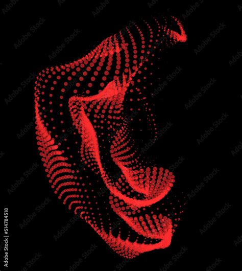 3d dynamic node of big data dots science wave infinity sinusoid line