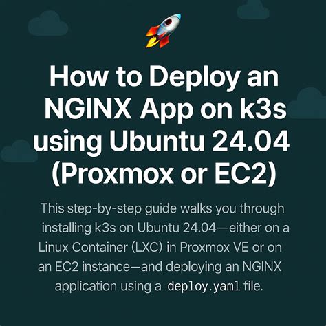How To Deploy A Sampleapp On K S Using Ubuntu ProxmoxVE Or EC