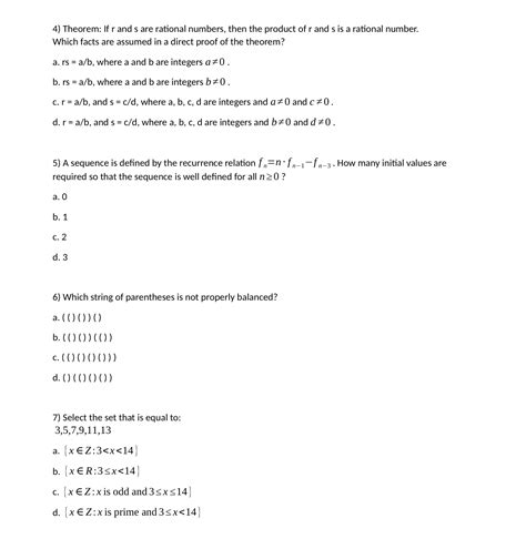 Solved Theorem If R And S Are Rational Numbers Then The Chegg