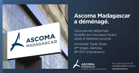Déménagement Ascoma Madagascar