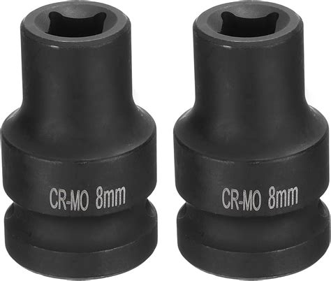 Harfington 2pcs 4 Point Square Socket 12 Drive 8mm Metric