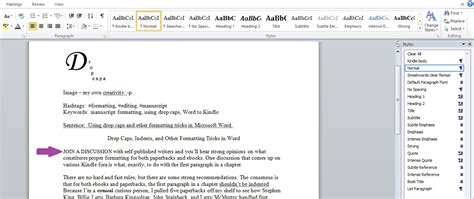 Drop Caps Indents And Other Formatting Tricks In Word Celebrating Independent Authors