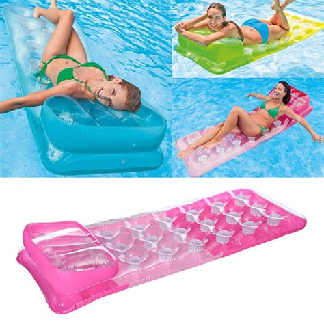 188 X 71cm Pvc Air Mattress Lounger Float Mat Inflatable Float Bed