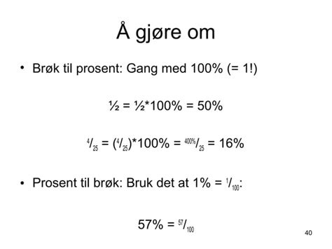 Brøk Desimaltall Og Prosent Ppt