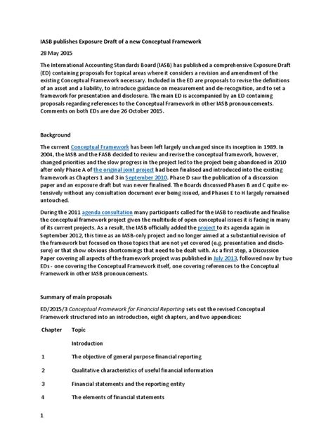 Exposure Draft New Conceptual Framework Pdf International Financial Reporting Standards