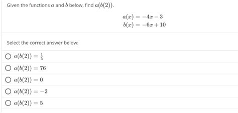 Solved Given The Functions A And B Below Find A B Chegg Com