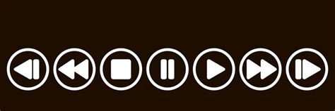 Stop Pause Play Button Icon Stencil Pictogram Vector Image