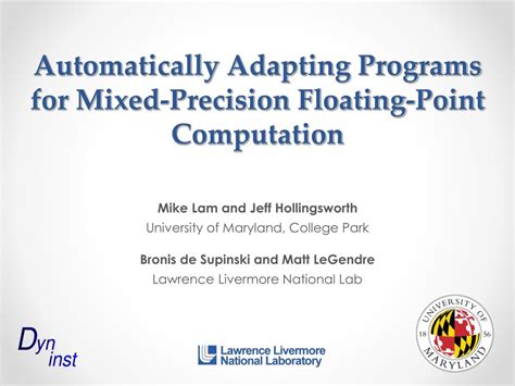 Ppt Automatically Adapting Programs For Mixed Precision Floating