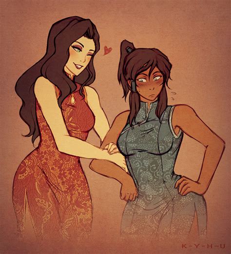 Safebooru 2girls Alternate Costume Asami Sato Avatar The Last Airbender Black Hair Blue