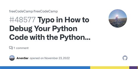 Typo In How To Debug Your Python Code With The Python Debugger Pdb