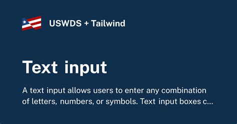 Text Input Uswds Tailwind