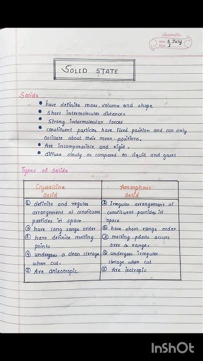 Solid State Notes Class 12 Chemistry Neet Cbse Hsc Neet