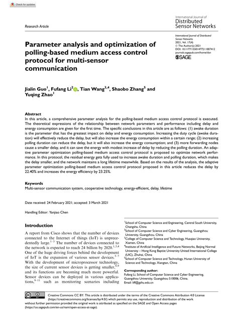pdf parameter analysis and optimization of polling based medium