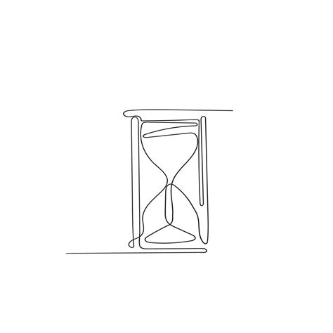 Hand Drawn Doodle Hourglass Illustration In One Line Art Style 4473806