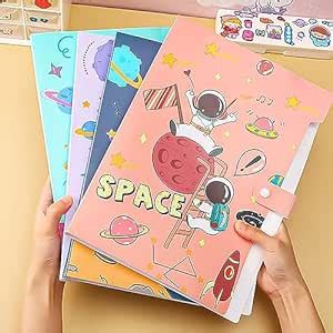 FunBlast Space Theme A4 Paper File Folder With Button Lock Pack Of 12 Pcs Space Theme