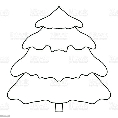 Silhouette Darbres De Noël Illustration De Dessin À La Main Isolé Sur