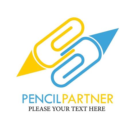 Pencil Partner Logo Design Template Illsutration There Are Two Pencil