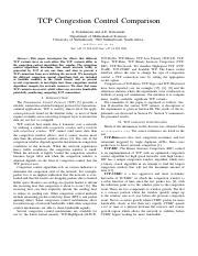 TCP Congestion Control Pdf TCP Congestion Control Comparison A Esterhuizen And A E