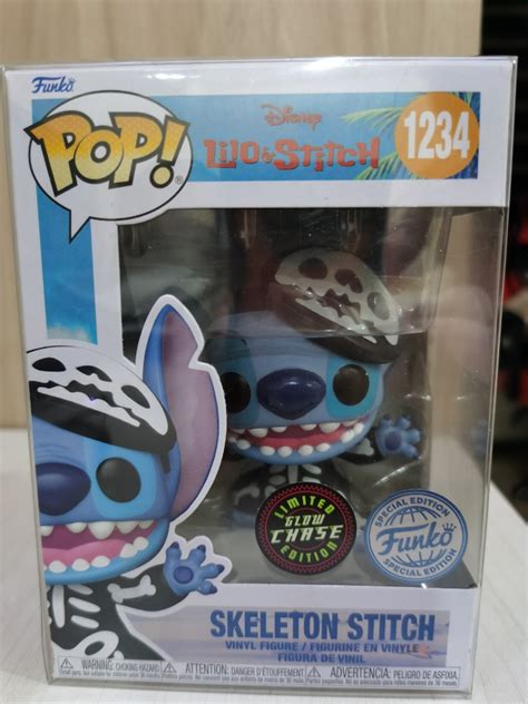 Skeleton Stitch Glow Chase Funko Pop Free Protector Limited