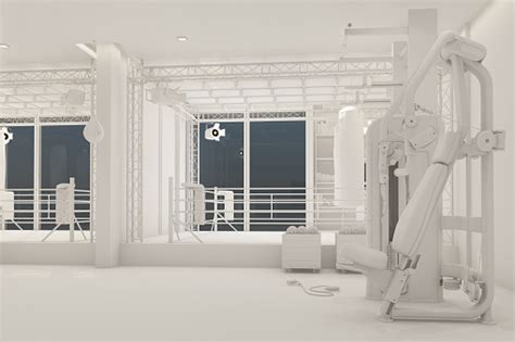 로프트 스타일과 카펫 바닥 3d 렌더링 장비 훈련 복싱 링 복싱 체육관 0명에 대한 스톡 사진 및 기타 이미지 0명 3차원