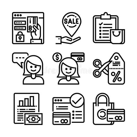 Ecommerce Icon Black Thin Line Set Stock Illustration Illustration Of Delivery Icon 165322576