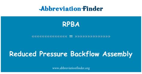 Rpba Stands For Reduced Pressure Backflow Assembly Abbreviation Finder