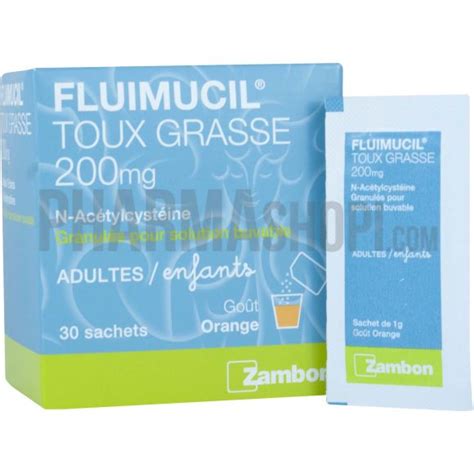 Mucomyst 200mg 18 Sachets Toux Grasse