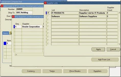 Oracle Applications Oracle Purchase Order Requisition Rfq