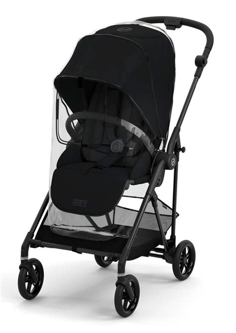 Прогулочная коляска Cybex Melio Carbon Moon Black с дождевиком