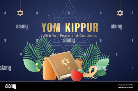 Yom Kippur Template Vector Illustration Jewish Holiday Decorative
