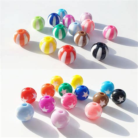 파랑새97 파랑새97 12mm 줄무늬 구슬 레드 하트 구슬 키링 팔찌만들기 재료 부자재 위시버킷