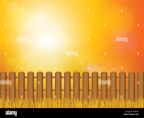 Blue Sky With Fence Stock Vector Images Alamy