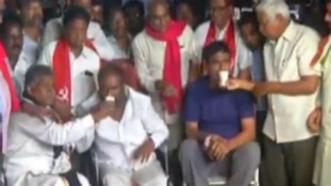 Tsrtc Strikejac Leaders Call Of Their Indefinite Fast Tsrtc Strike