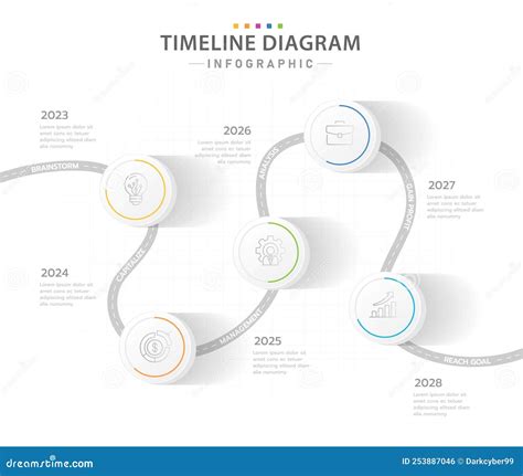 Infographic 5 Steps Modern Timeline Diagram Calendar With Circle And