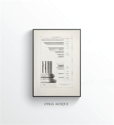 Ionic Moulding Architectural Art Print Ancient Greece Columns Poster