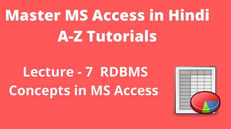 Rdbms Concepts In Ms Access Lecture 7 Access Tutorials Ms Access