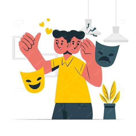 양극성 장애 개념 그림 무료 벡터