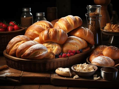 Premium Photo Assorted Baked Goods Generative Ai