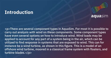 Introduction AquaSim