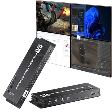 4 port hdmi quad multi viewer with kvm switch 4x1 hdmi kvm multiviewer