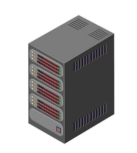 premium vector single server network technology of connection data