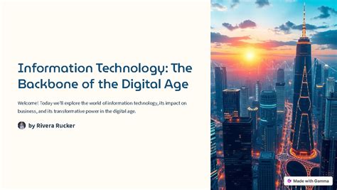 Information Technology The Backbone Of The Digital Age Information Technology The Backbone Of