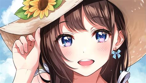 Online Crop HD Wallpaper Anime Original Blue Eyes Brown Hair