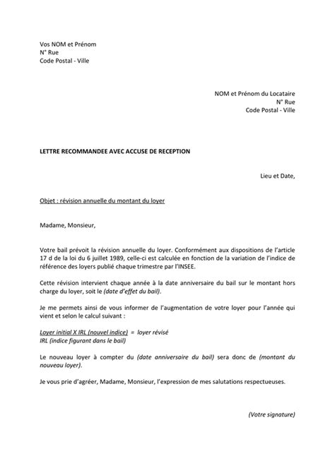 Modelé De Révision Annuelle Du Montant Du Loyer Doc Pdf Page 1 Sur 2