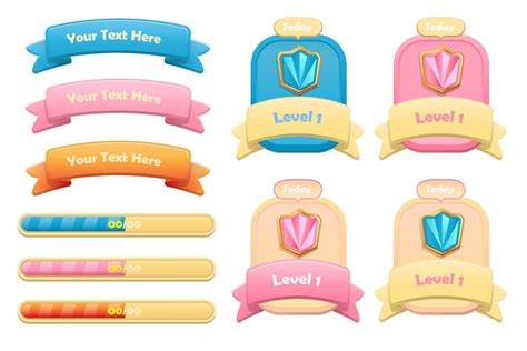 Game Asset Ui Design Cartoon Element With Elegant And Colorful 16666316 Vector Art At Vecteezy