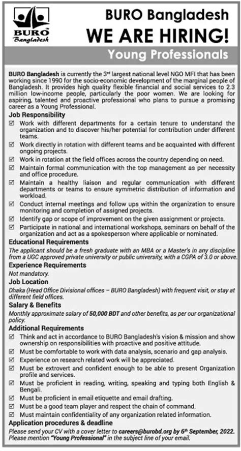Buro Bangladesh Job Circular 2022 Apply Process Deshtribune