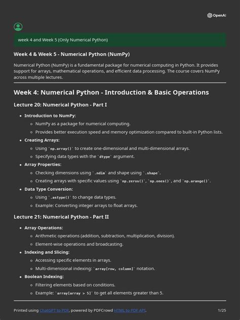 Vectorized Array Operations In Numpy Detailed Explanation Pdf