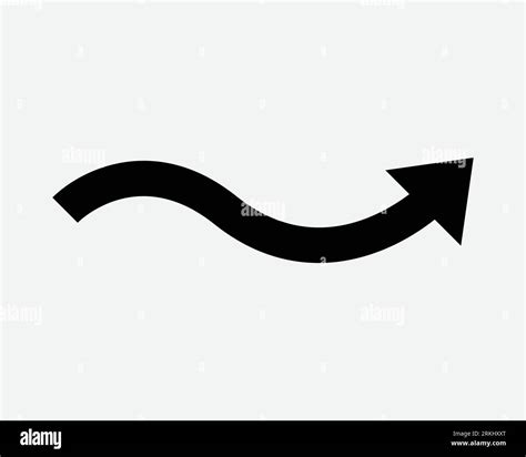 Wave Arrow Right Up Icon Point Pointer Wavy Curvy Curvy Bend Curly Path Navigation Position